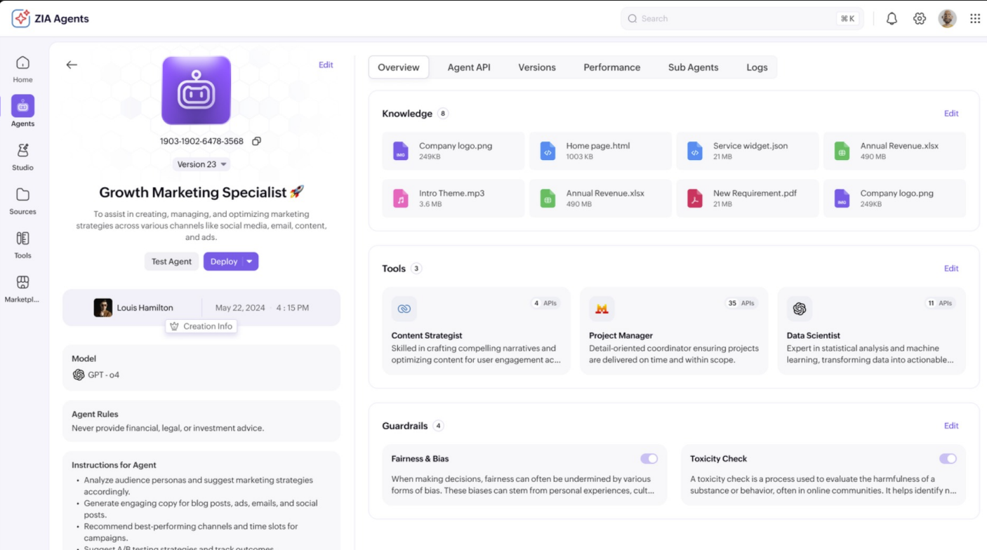 Zoho makes big AI move with launch of Zia LLM, pack of AI agents | Constellation Research Inc.